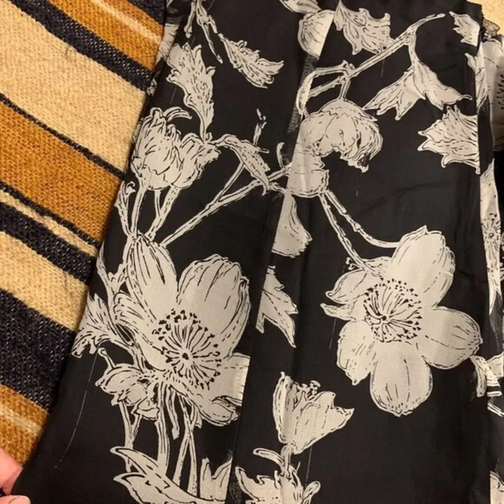 Charter Club | Skirts | Vintage Skirt Charter Club Silk Black Floral ...